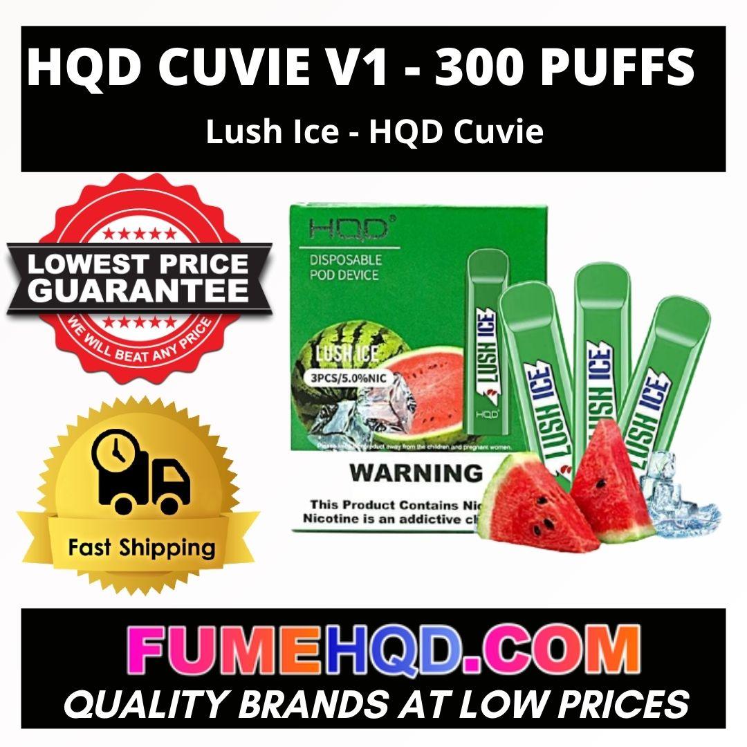 Lush Ice | HQD Cuvie V1 | $13.99 - 3Pcs [300-hits] - @FumeHQD – FUMEHQD.COM